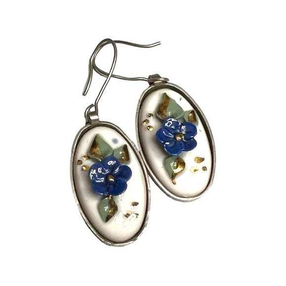 Jewelry | Three Dimensional Floral Oval Earrings | Poshmark